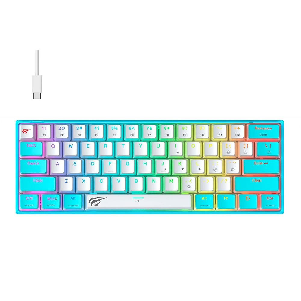HAVIT KB887L Gaming Keyboard Blue + White - AstronGameClub