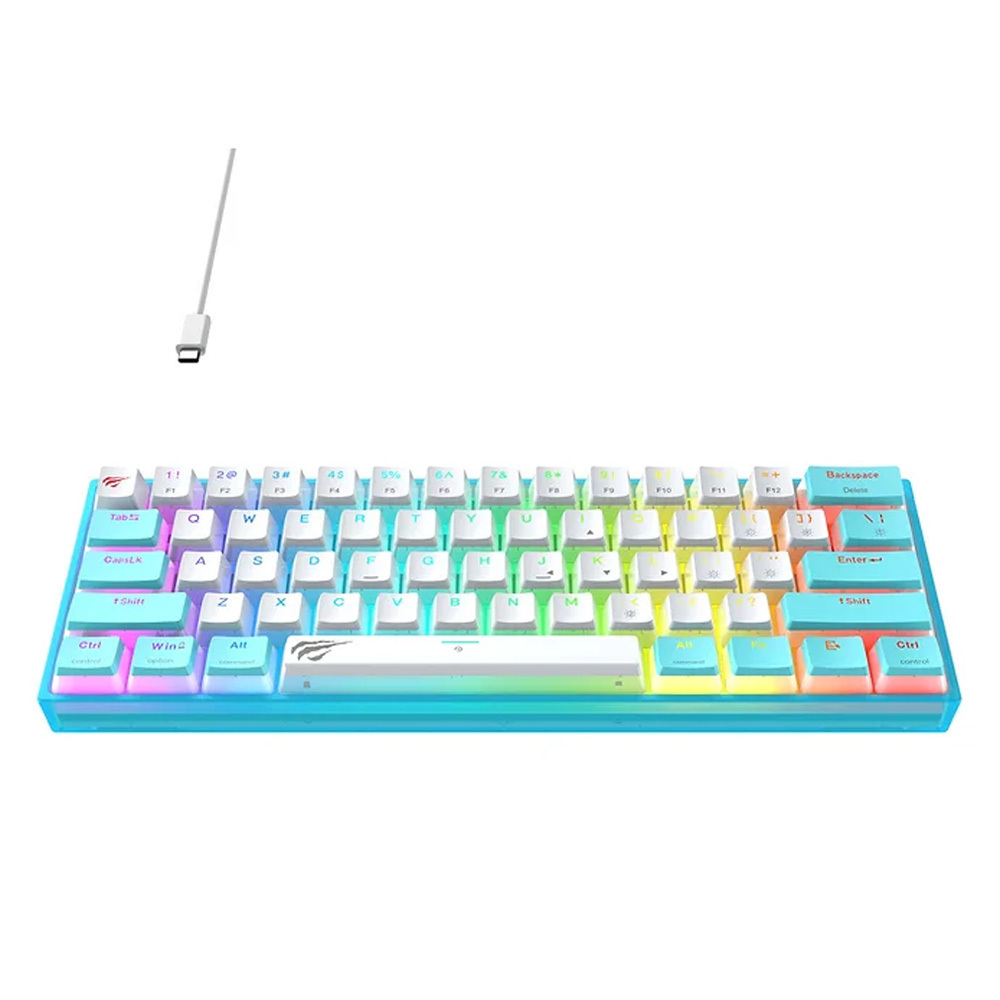 HAVIT KB887L Gaming Keyboard Blue + White - AstronGameClub
