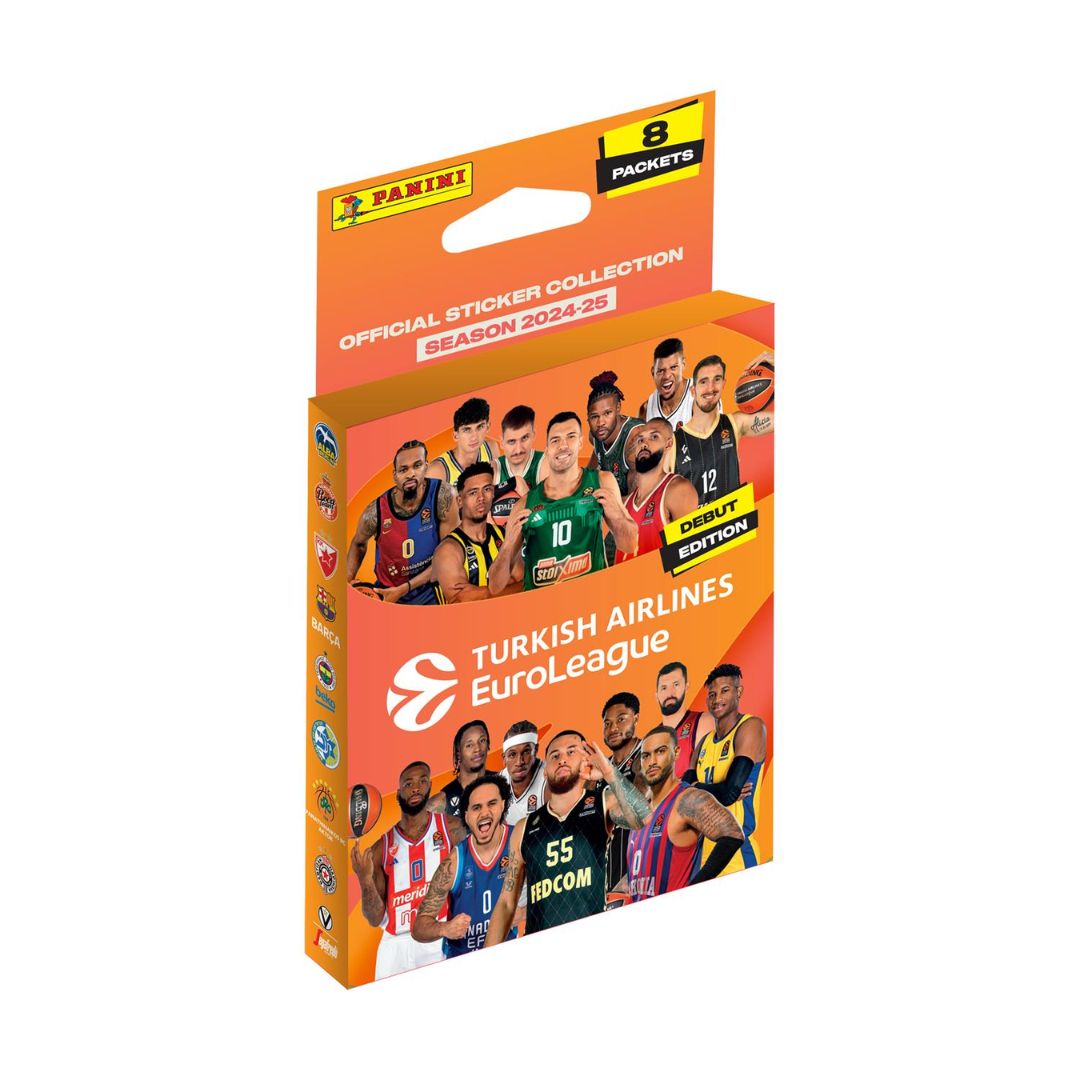 Panini Euroleague 2025: Mini Blister with 40 Stickers Total (8 packs of ...