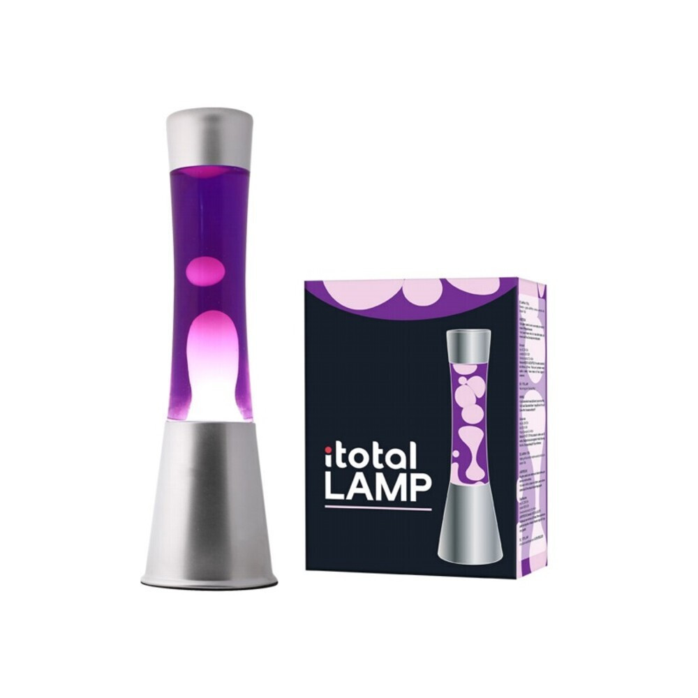 Λαμπα iTotal Lava Lamp 40 cm - Silver Base, Purple Liquid and White Wax ...